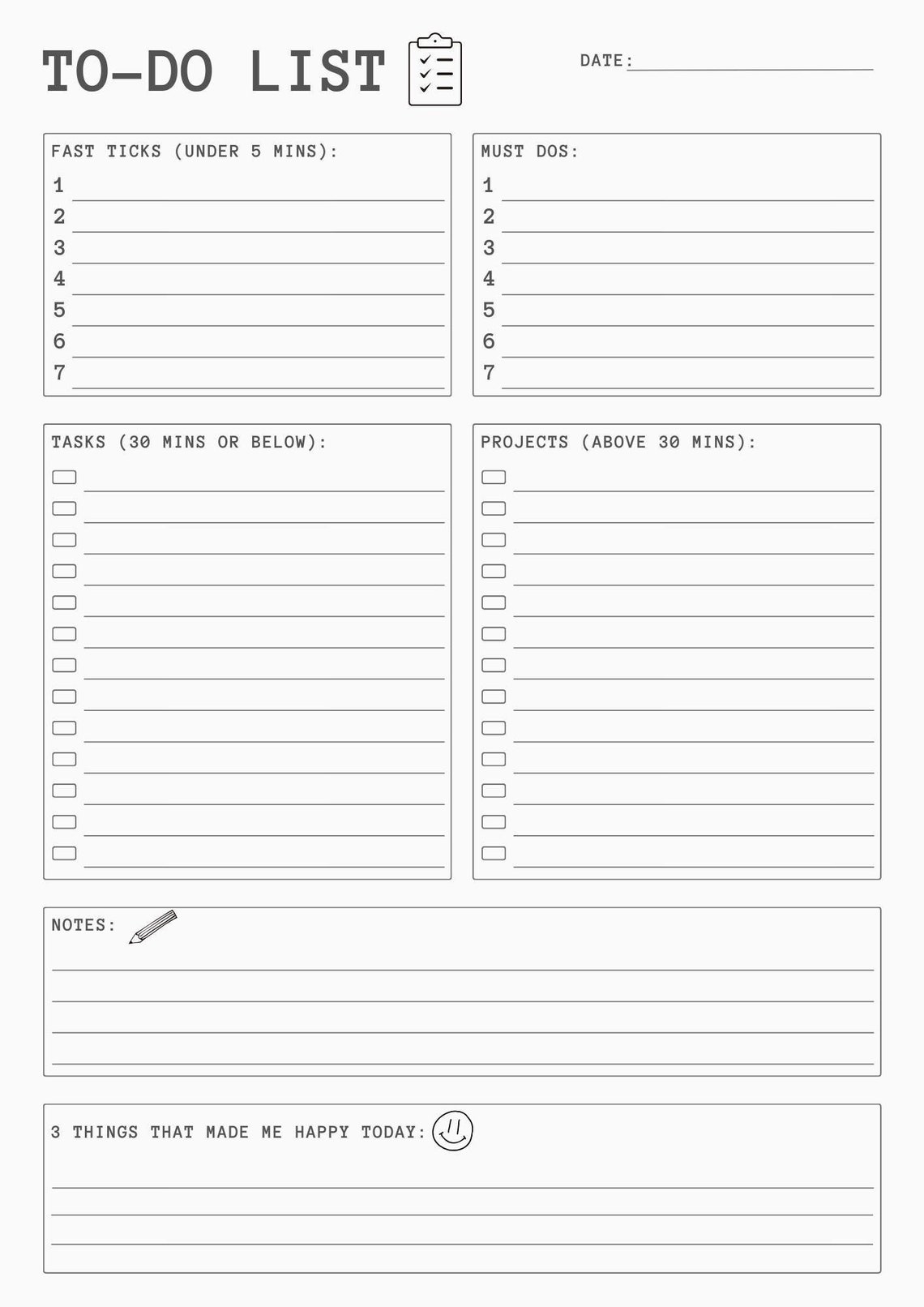 Organised to Do List Digital Download - Etsy