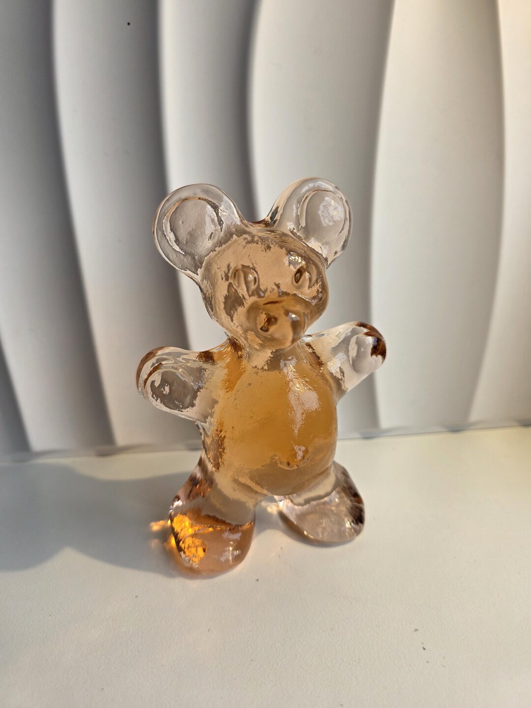 Rare Vintage Bergdala Sweden Pink Glass Bear Figurine Scandinavian Art ...