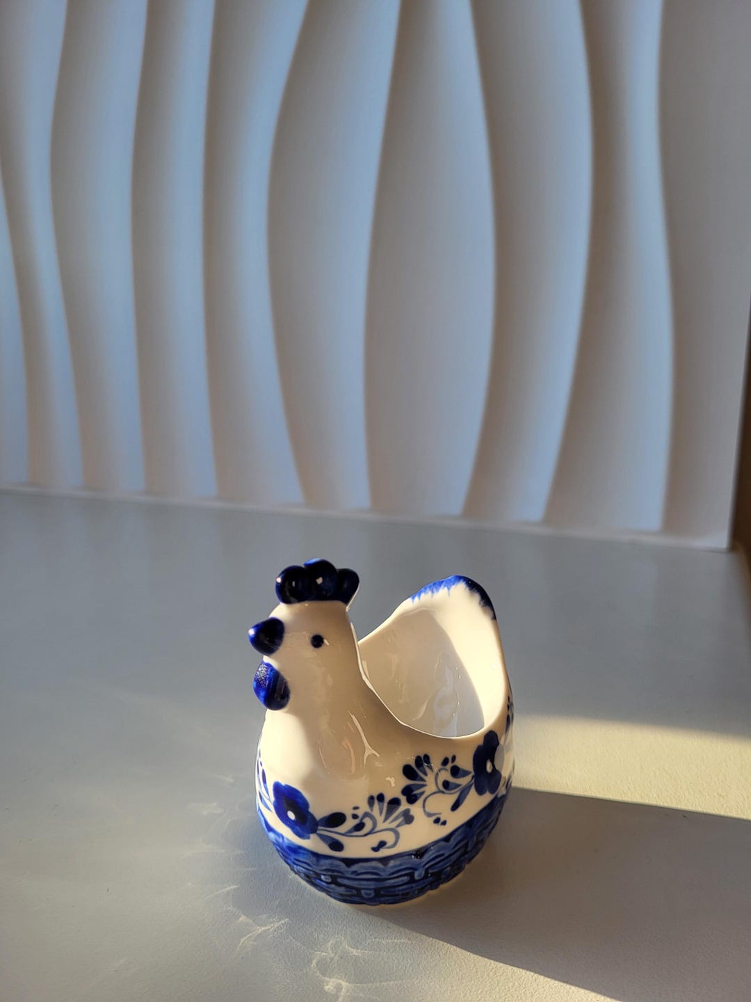 Hand-painted Dutch Ceramic Hen Egg Holder – Easter Table Decor, Blue ...