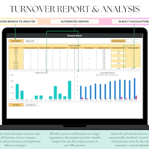 Employee Database & Turnover Analysis Report Spreadsheet, HR Dashboard ...