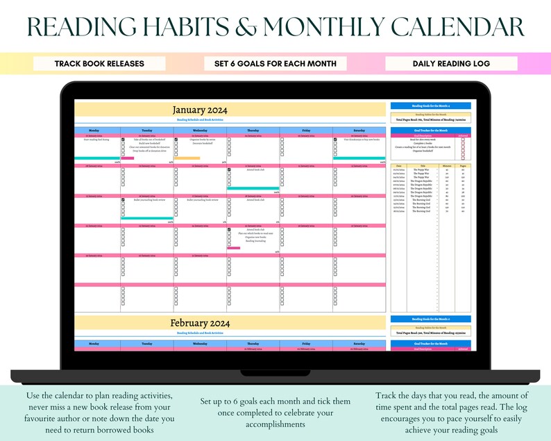 Digital Reading Journal Google Sheets Book Tracker, Personal Digital ...