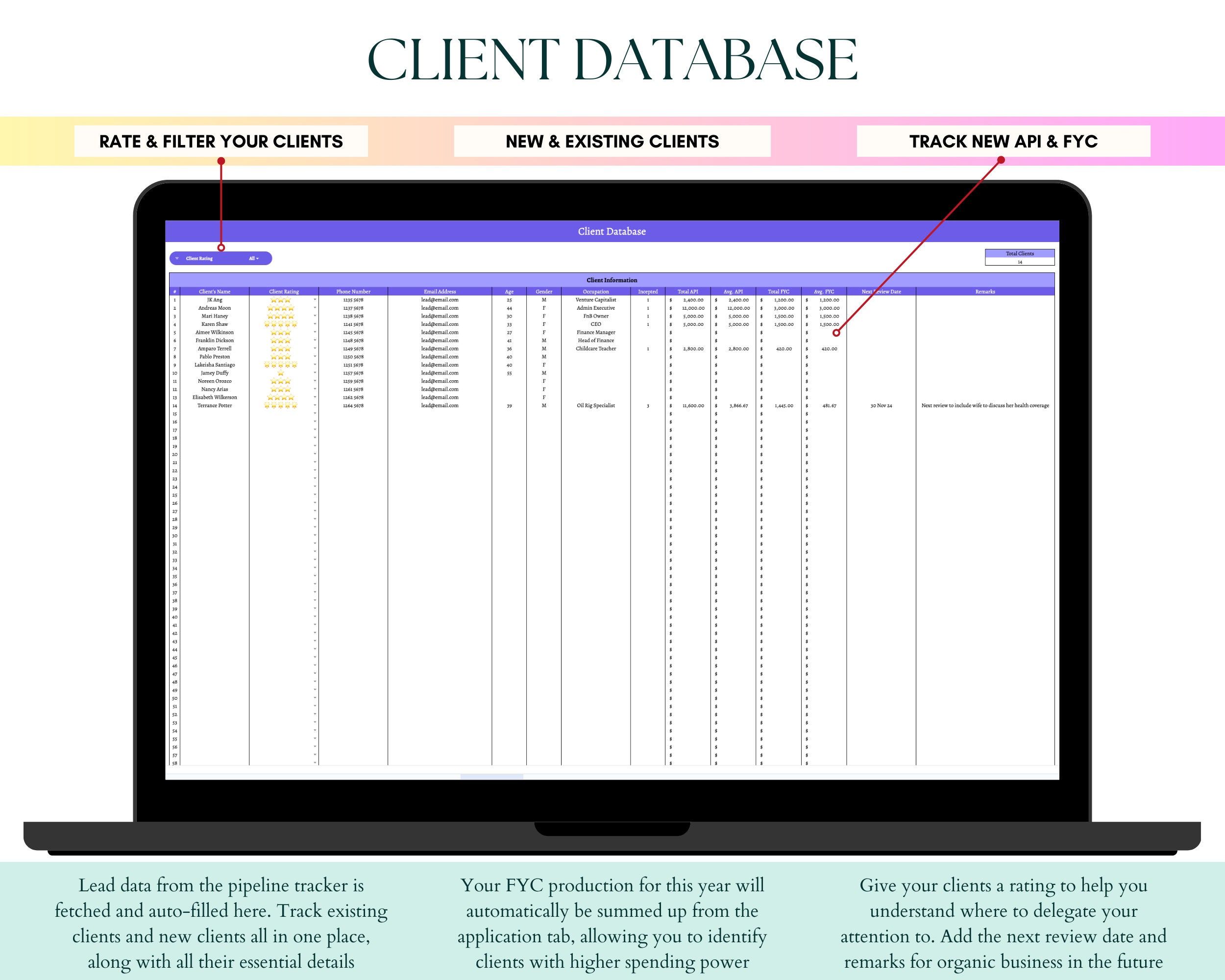 Insurance Agent Sales & Activity Tracker on Google Sheets: Goal Setting ...