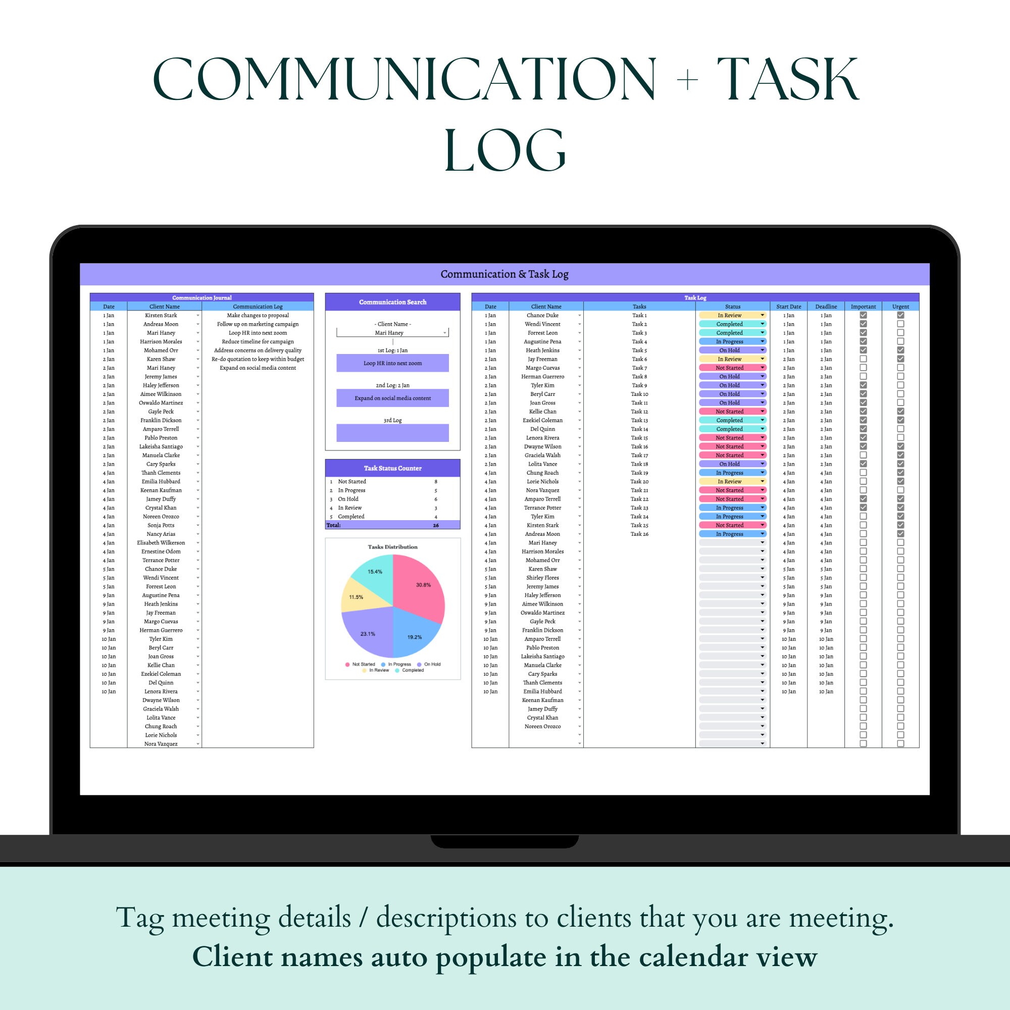 Client Tracker Business Planner Spreadsheet, CRM Dashboard, Lead ...