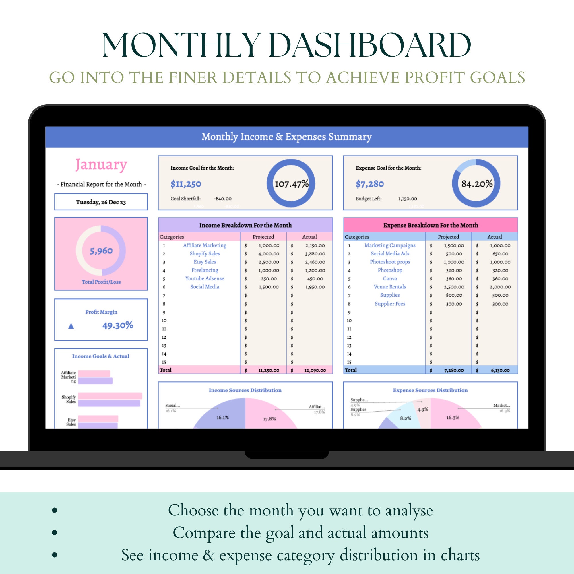 Social Media Planner Monthly Bookkeeping, Content Creation Strategy Template, Batch Posting ...