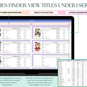 Digital Reading Journal Spreadsheet, Books Tracker, Comics, Manga ...