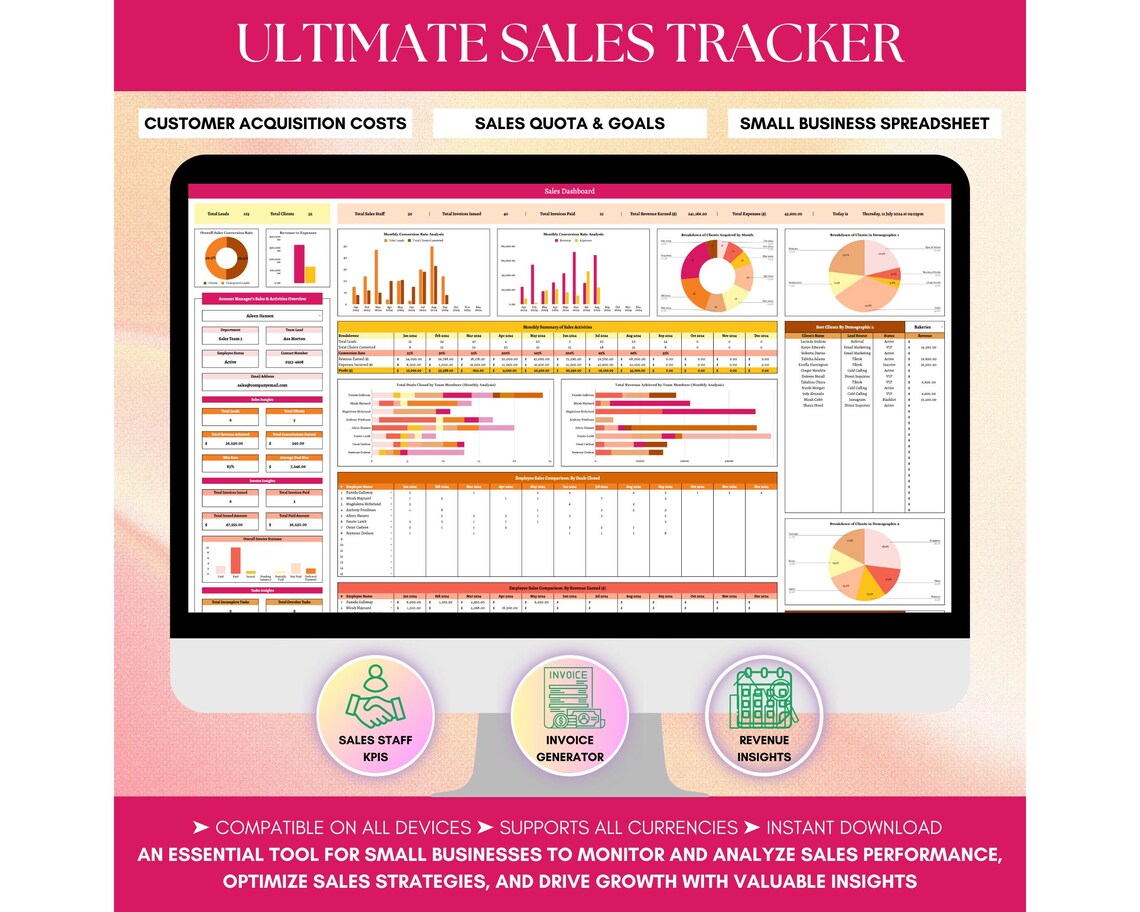 Sales Tracker With Team Performance Dashboard: Track Lead Sources ...