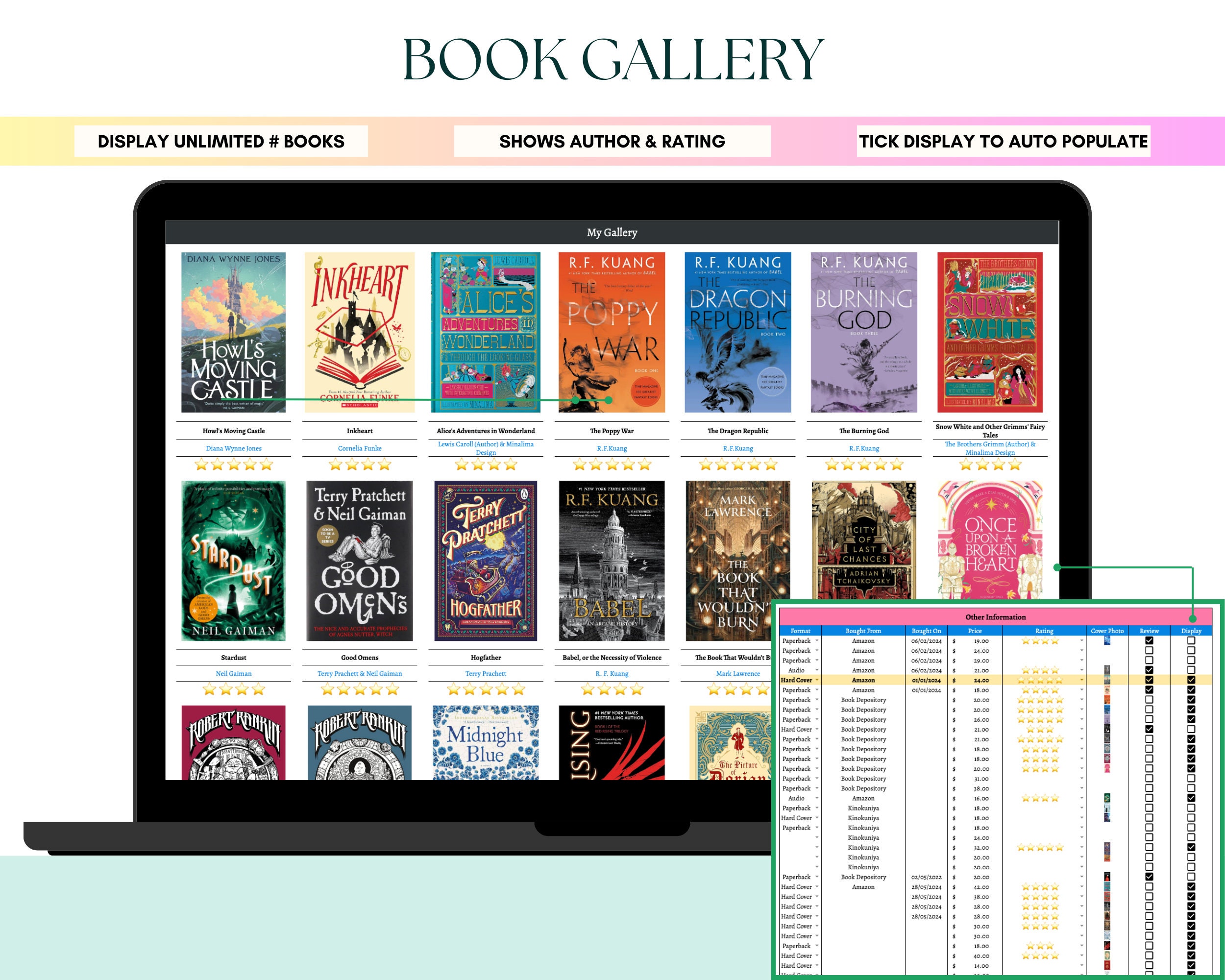 Digital Reading Journal Google Sheets Book Tracker, Personal Digital ...