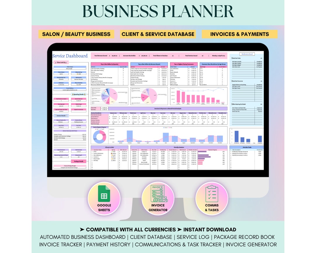 Salon Business Client Tracker, Invoice Management, Packages Record Book ...
