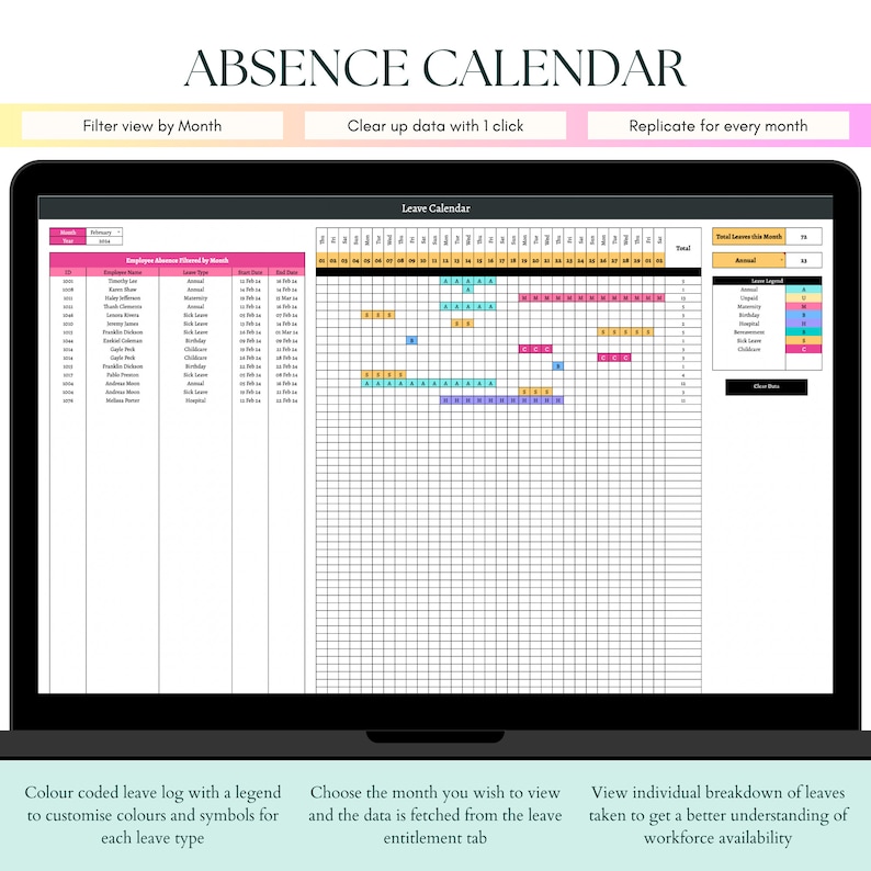 Employee Database & Leave Management System: Google Sheets Team Manager ...