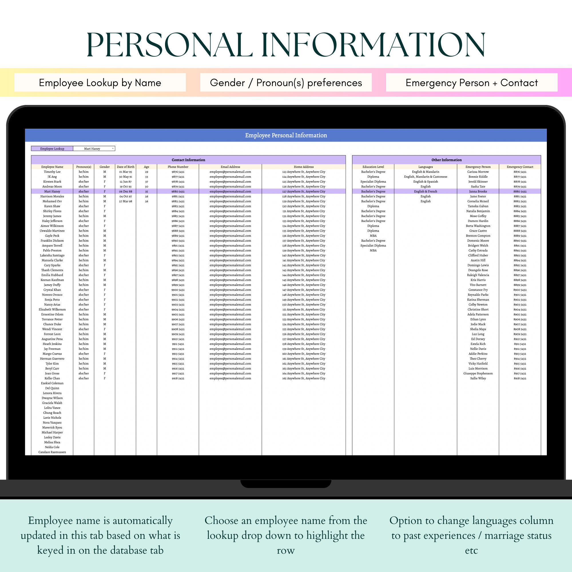 Employee Database & Leave Management System: Google Sheets Team Manager ...