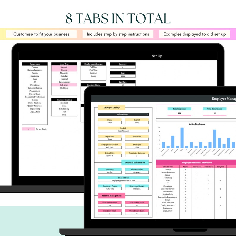 Employee Database & Leave Management System: Google Sheets Team Manager ...