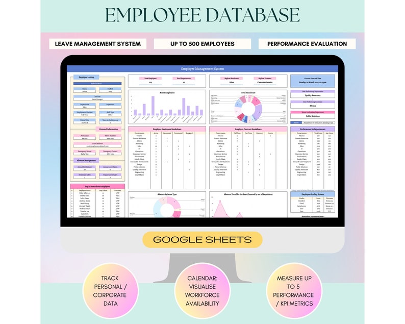 Employee Database & Leave Management System: Google Sheets Team Manager ...