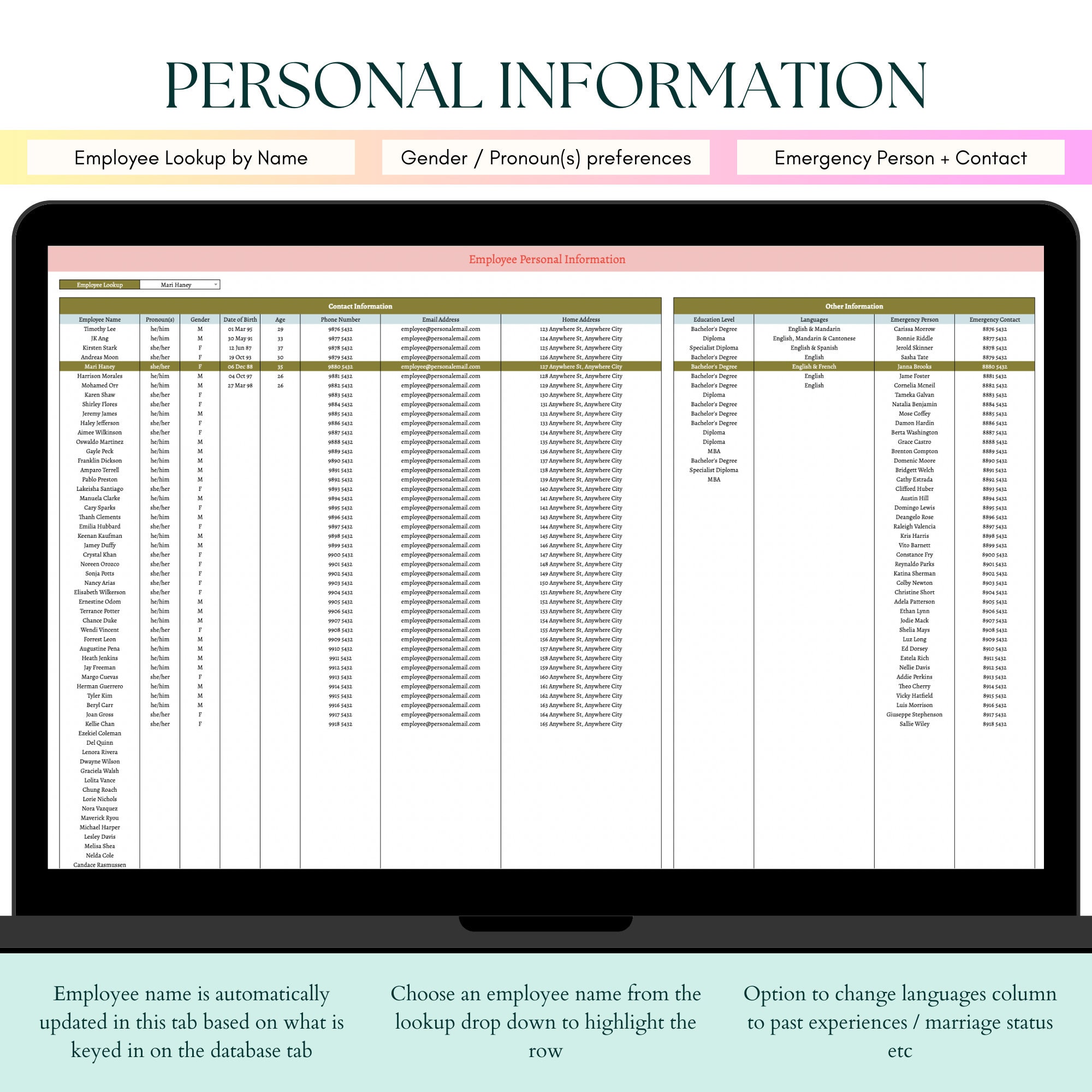 Employee Database & Leave Management System: Google Sheets Team Manager ...