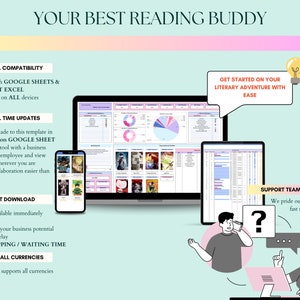 Digital Reading Journal Spreadsheet, Books Tracker, Comics, Manga ...