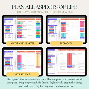 Weekly Google Sheets Digital Planner, to Do List, Time Blocking ...