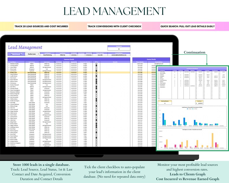 Ultimate Client Tracker Small Business Spreadsheet, Lead Database, CRM ...