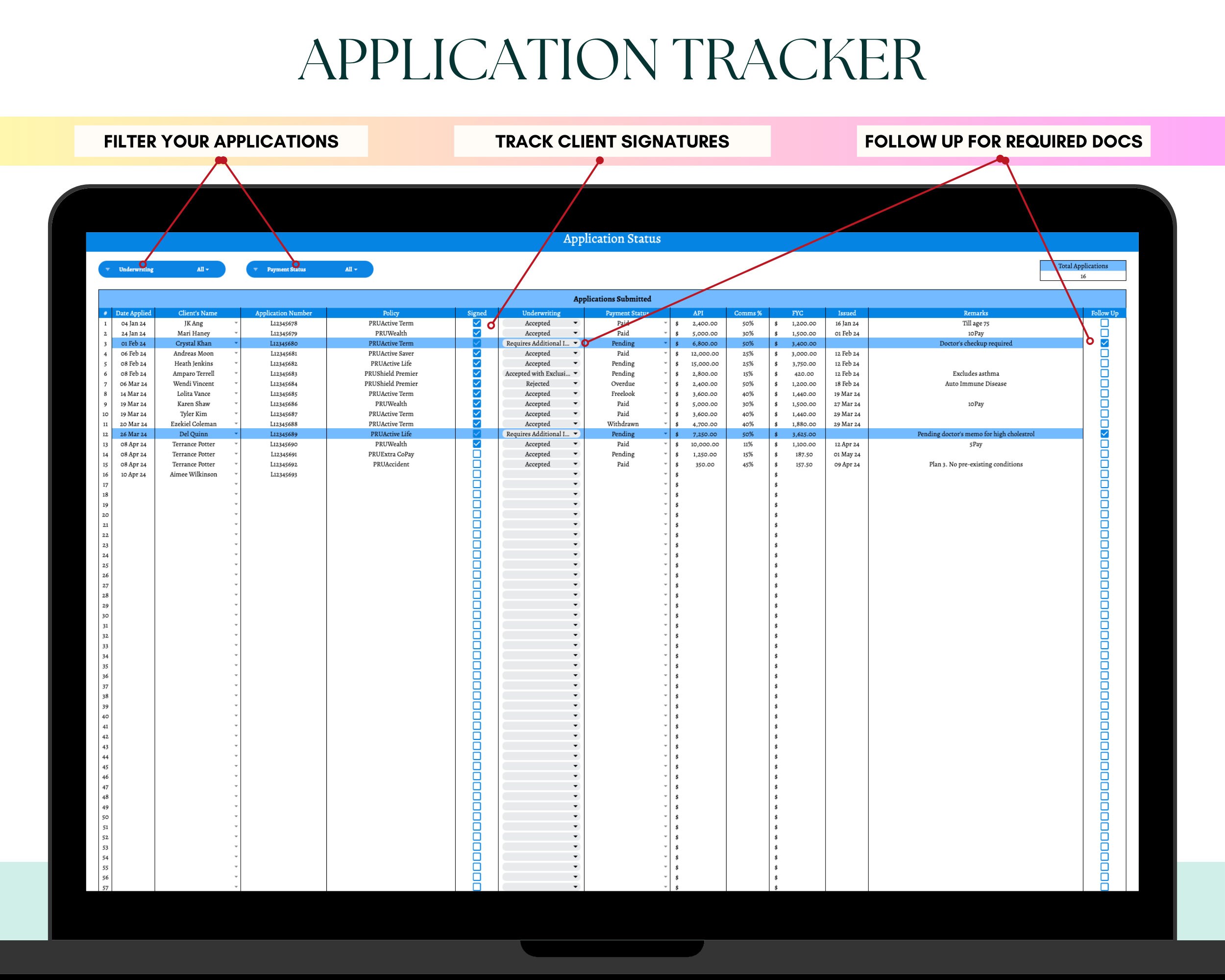 Insurance Agent Sales & Activity Tracker on Google Sheets: Goal Setting ...