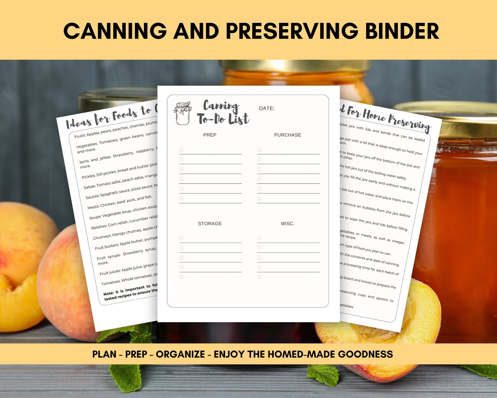 Canning and Preserving Printable, Home Canning Tracker, Canning ...