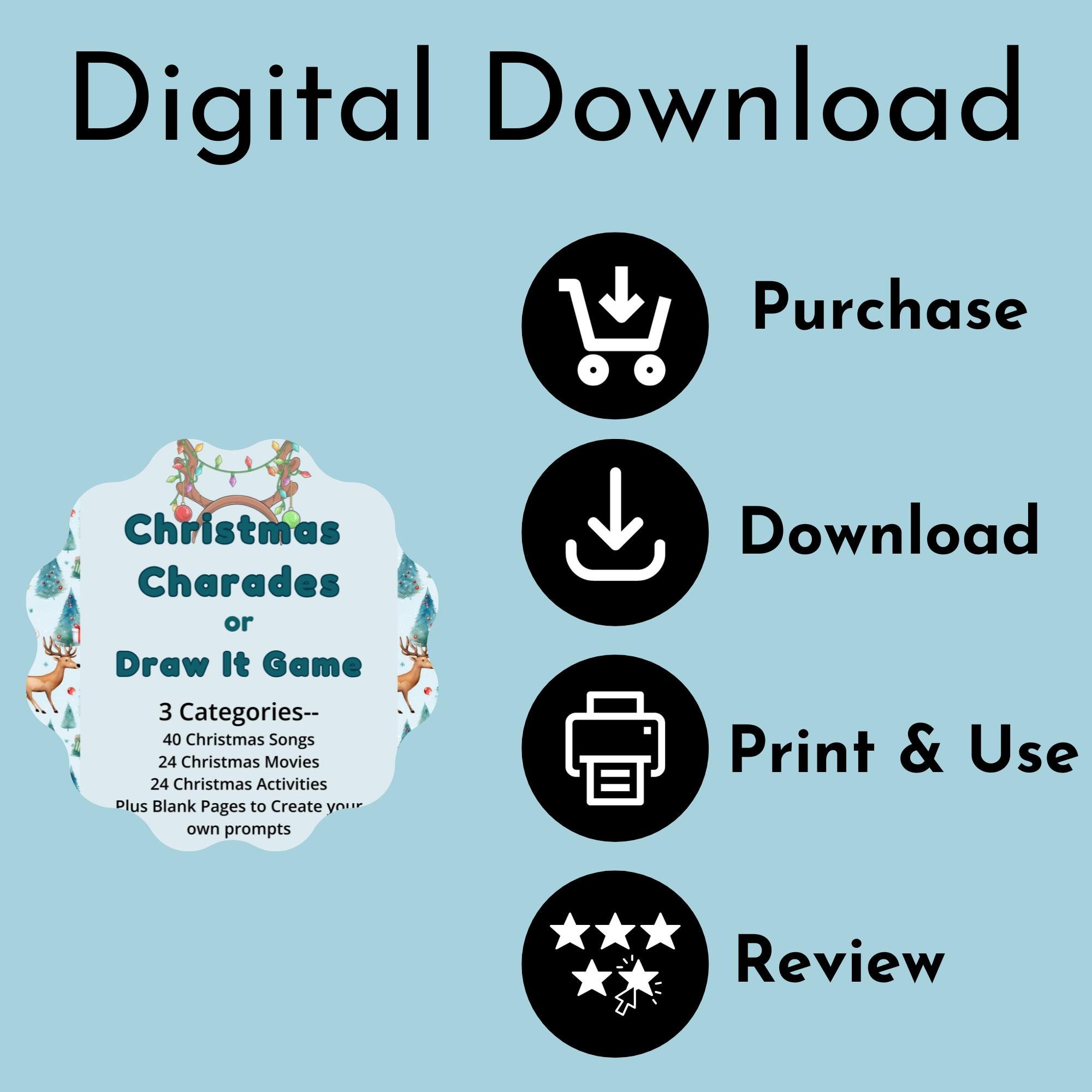 Christmas Charades, Christmas Draw It Game, Christmas Games, Christmas ...