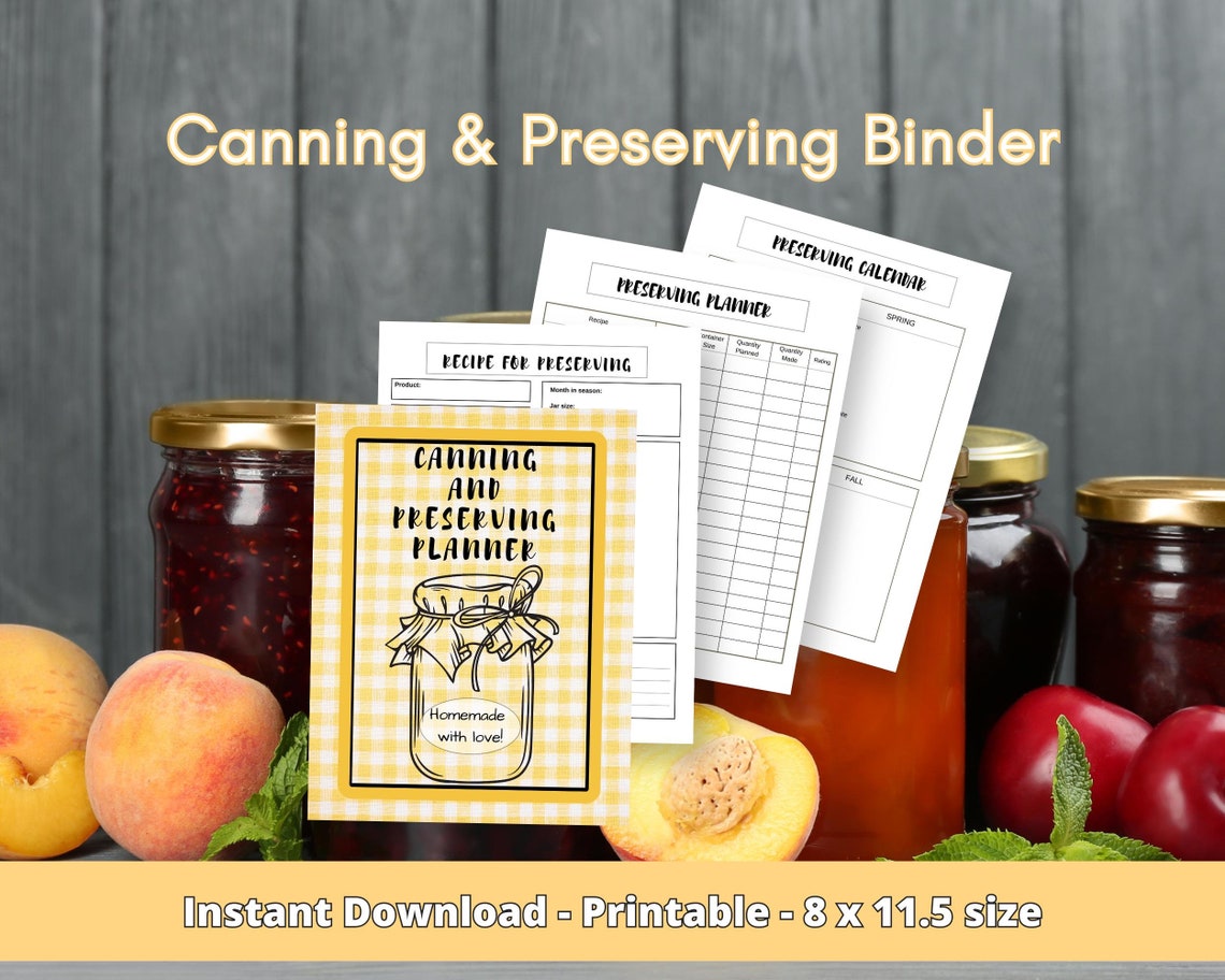 Canning and Preserving Printable, Home Canning Tracker, Canning ...