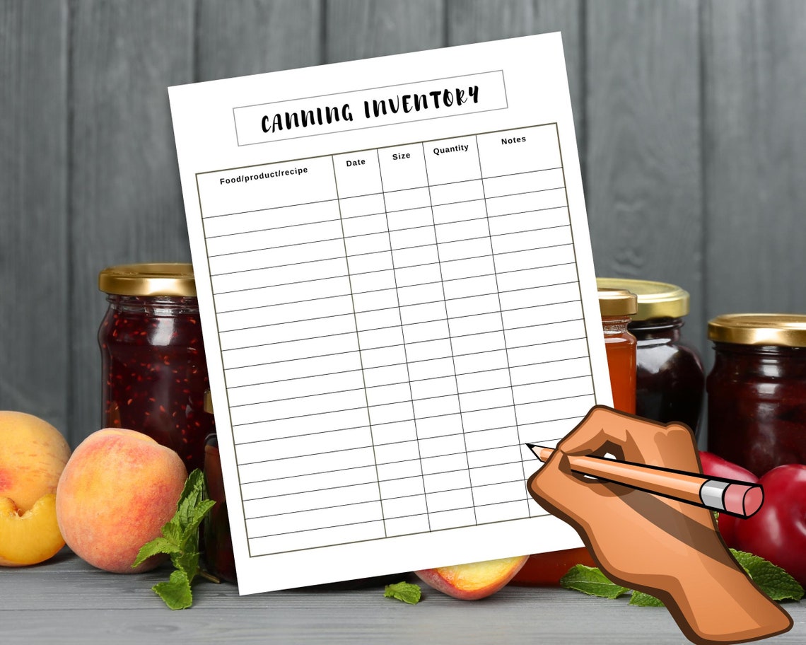 Canning and Preserving Printable, Home Canning Tracker, Canning ...