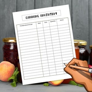 Canning and Preserving Printable, Home Canning Tracker, Canning ...