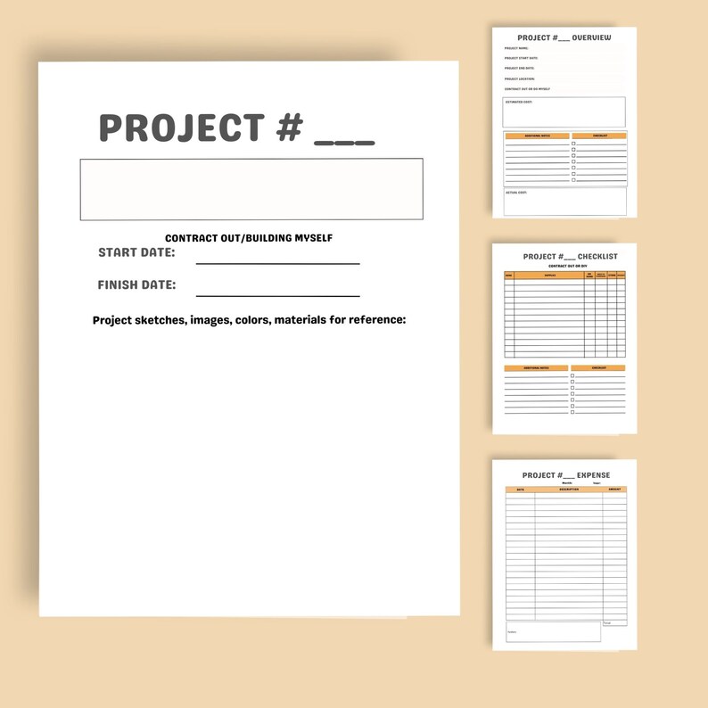 Home Project Planner, Home Project Tracker, Printable Project Planner ...