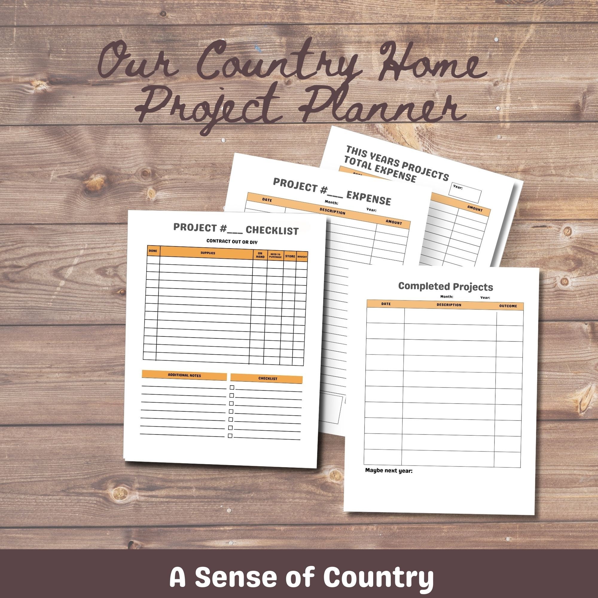 Home Project Planner, Home Project Tracker, Printable Project Planner ...