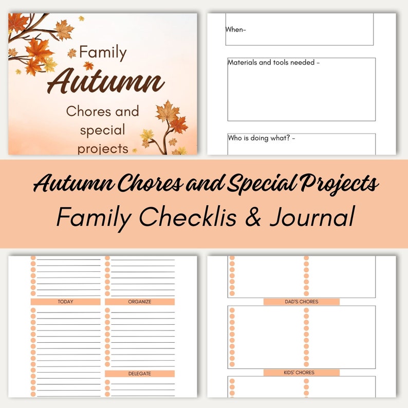 Autumn Family Chores and Special Projects Checklist, Family Chores ...