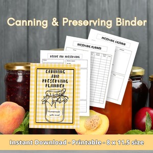 Canning and Preserving Printable, Home Canning Tracker, Canning ...