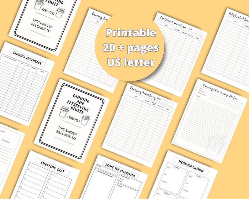 Canning and Preserving Printable, Home Canning Tracker, Canning ...