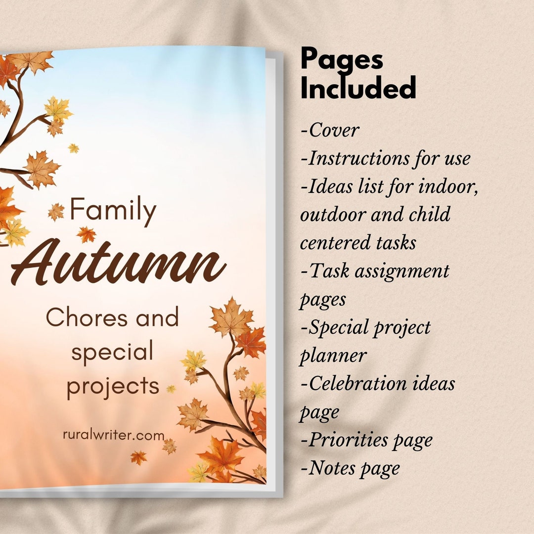 Autumn Family Chores and Special Projects Checklist, Family Chores ...