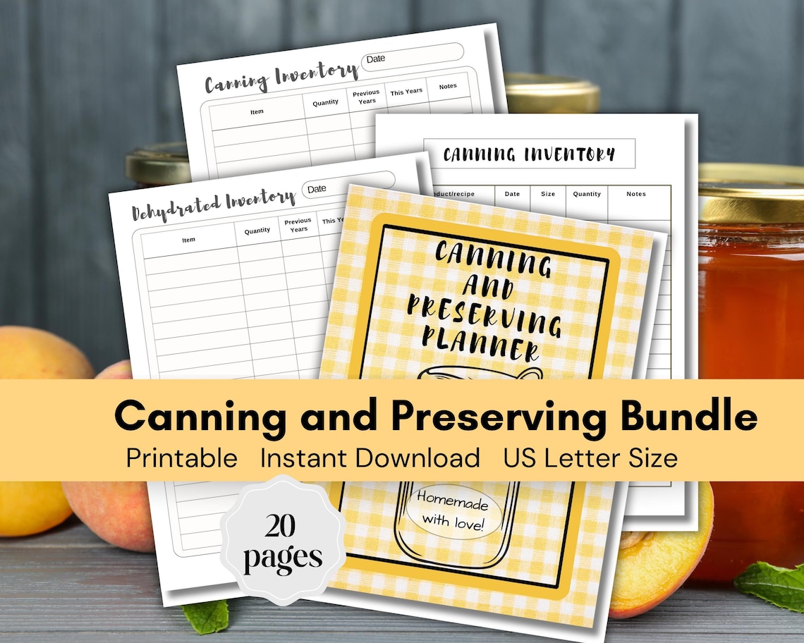 Canning and Preserving Printable, Home Canning Tracker, Canning ...