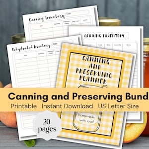 Canning and Preserving Printable, Home Canning Tracker, Canning ...