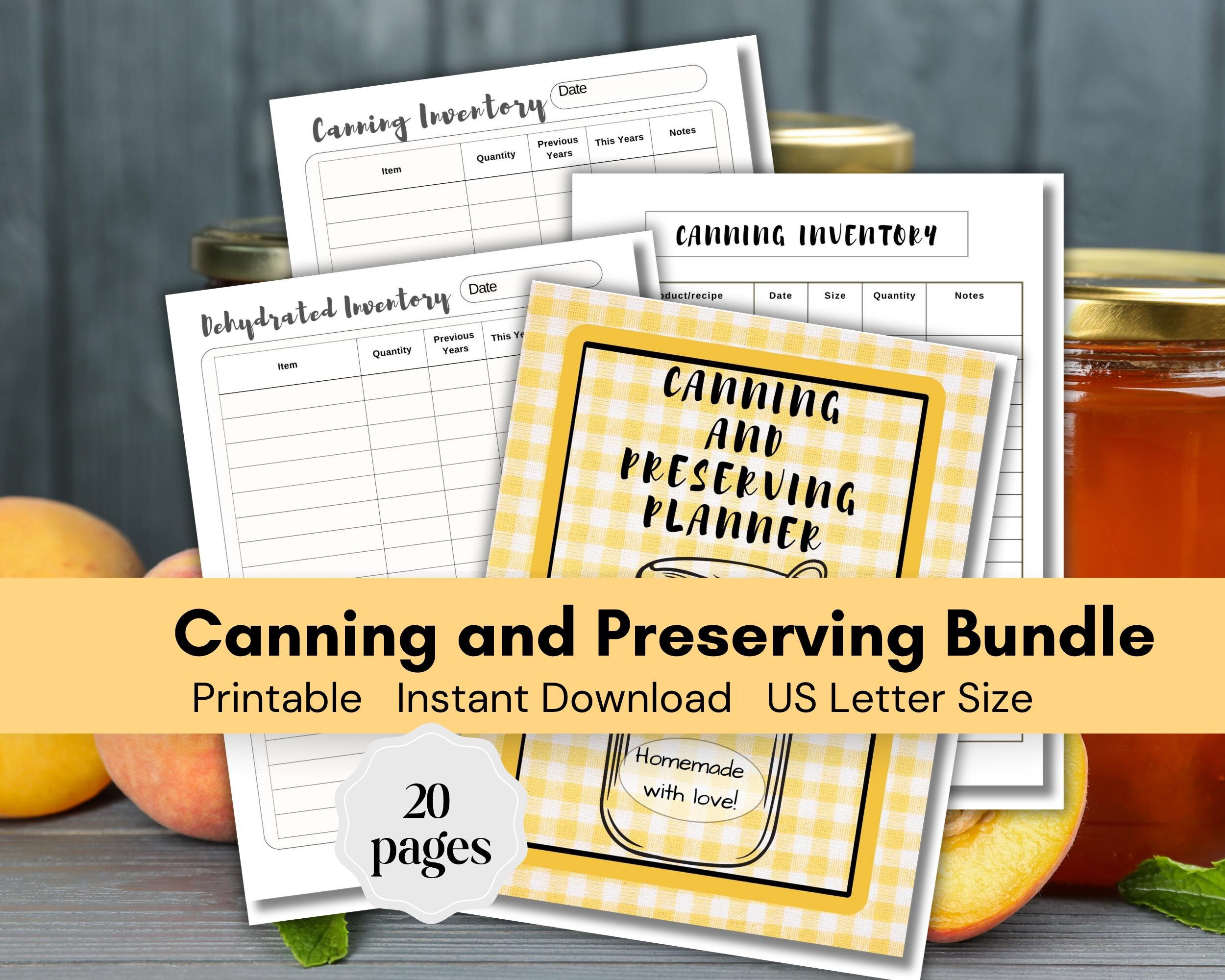 Canning and Preserving Printable, Home Canning Tracker, Canning ...