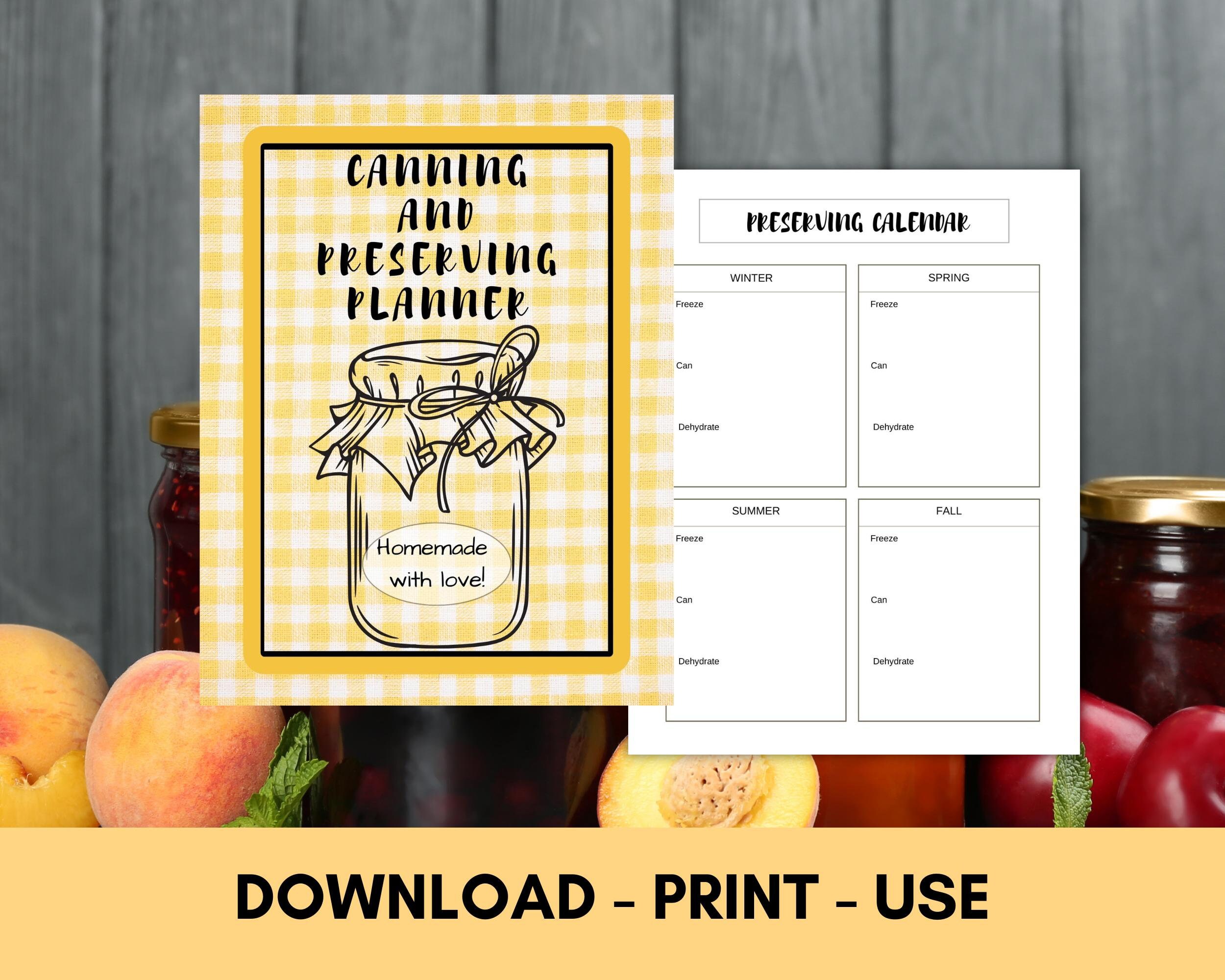 Canning and Preserving Printable, Home Canning Tracker, Canning ...