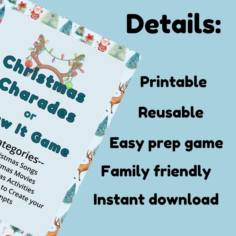 Christmas Charades, Christmas Draw It Game, Christmas Games, Christmas ...