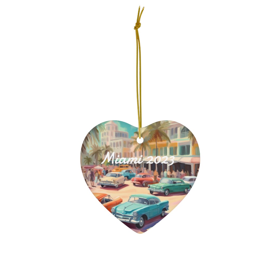 Miami Classic Car Ornament ,vintage Charm for Your Tree, Unique Holiday ...