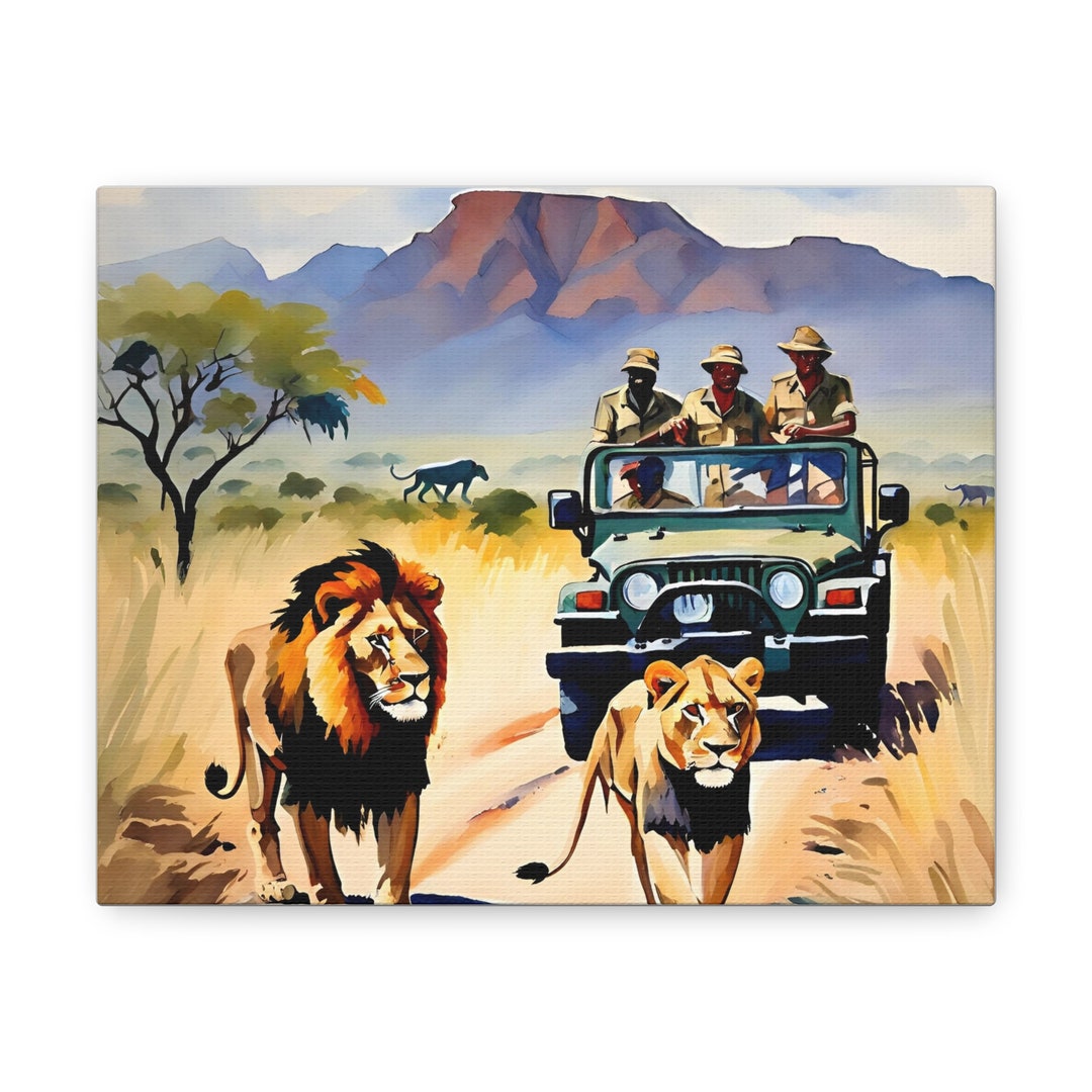 African Safari Watercolor, Wall Art, Home Decor, Canvas Gallery Wraps ...