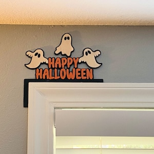 Halloween Door Corner | Happy Halloween Ghosts - Left Only - Etsy
