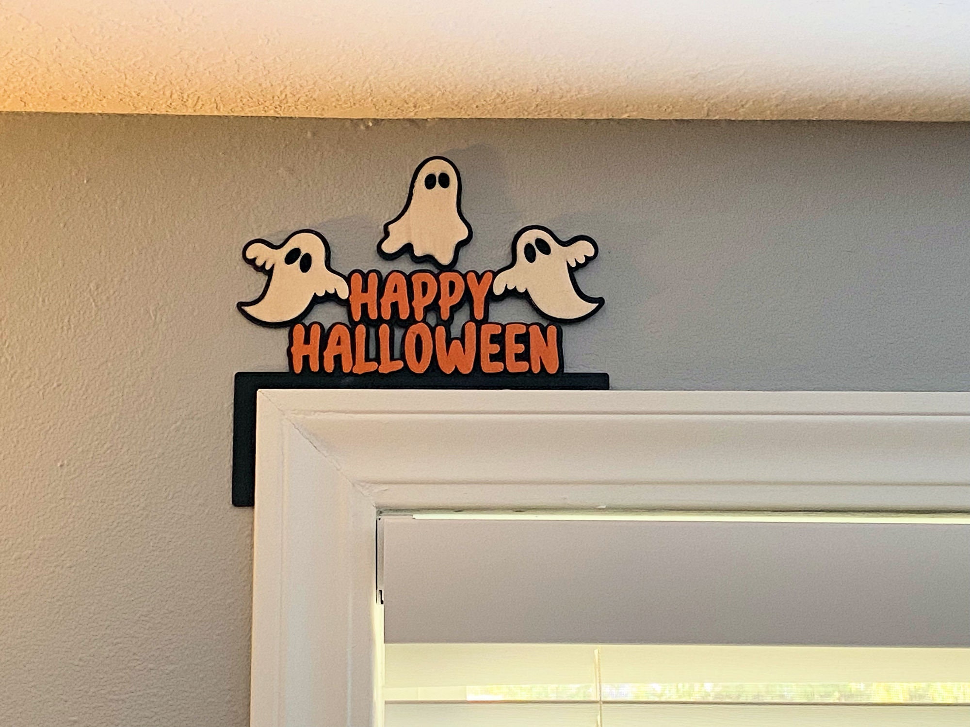 Halloween Door Corner | Happy Halloween Ghosts - Left Only - Etsy