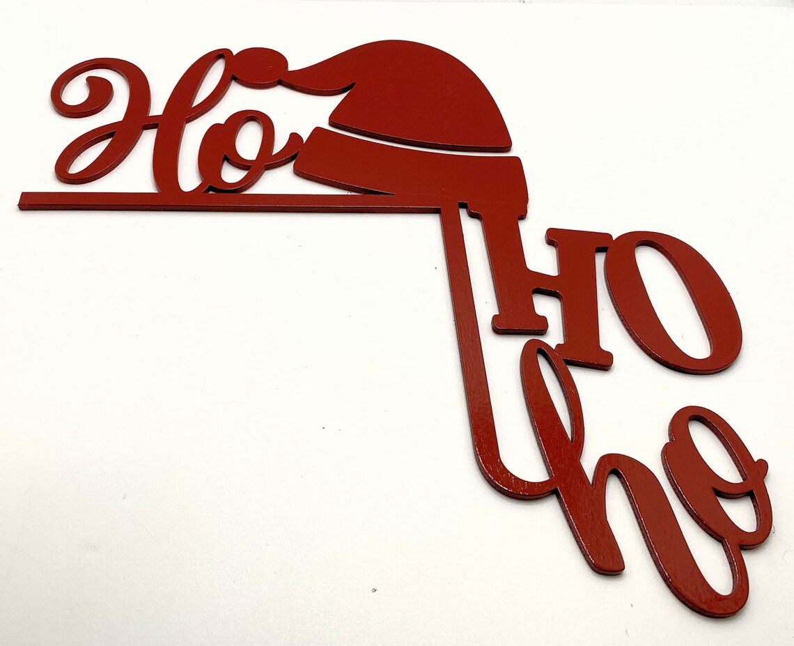 Red Santa Hat | Ho Ho Ho Door Corner | Christmas Mantel Topper - Etsy