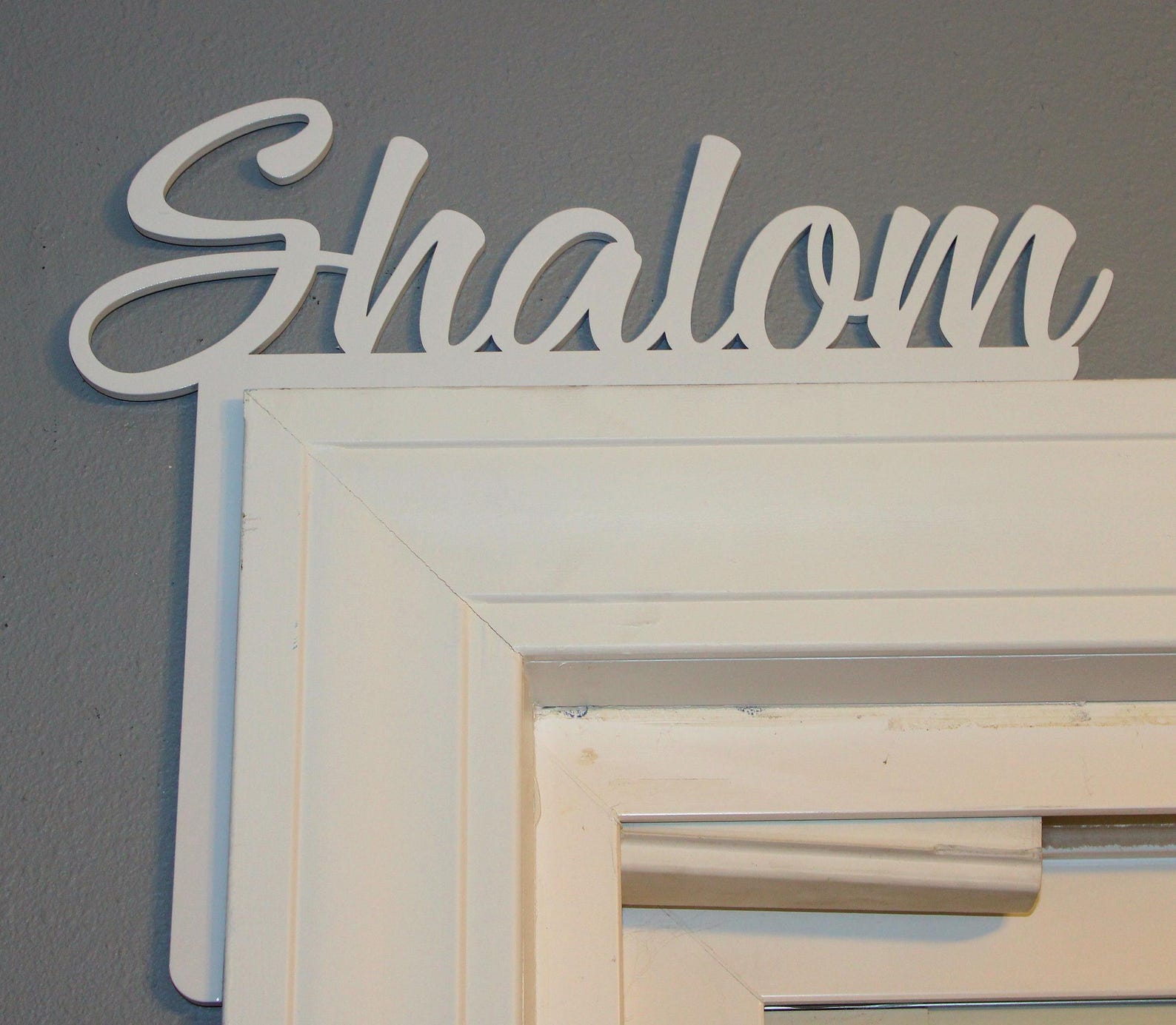 Shalom Door Corner Sign: Gloss Finish Mantel Topper - Etsy
