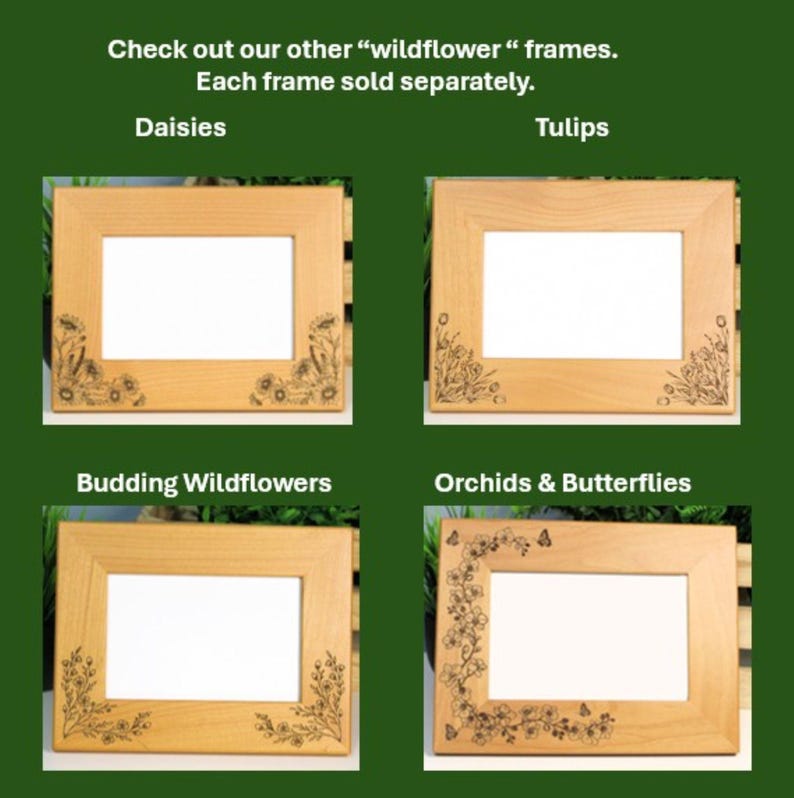 4x6 Wildflowers Picture Frame | Personalized Options - Etsy