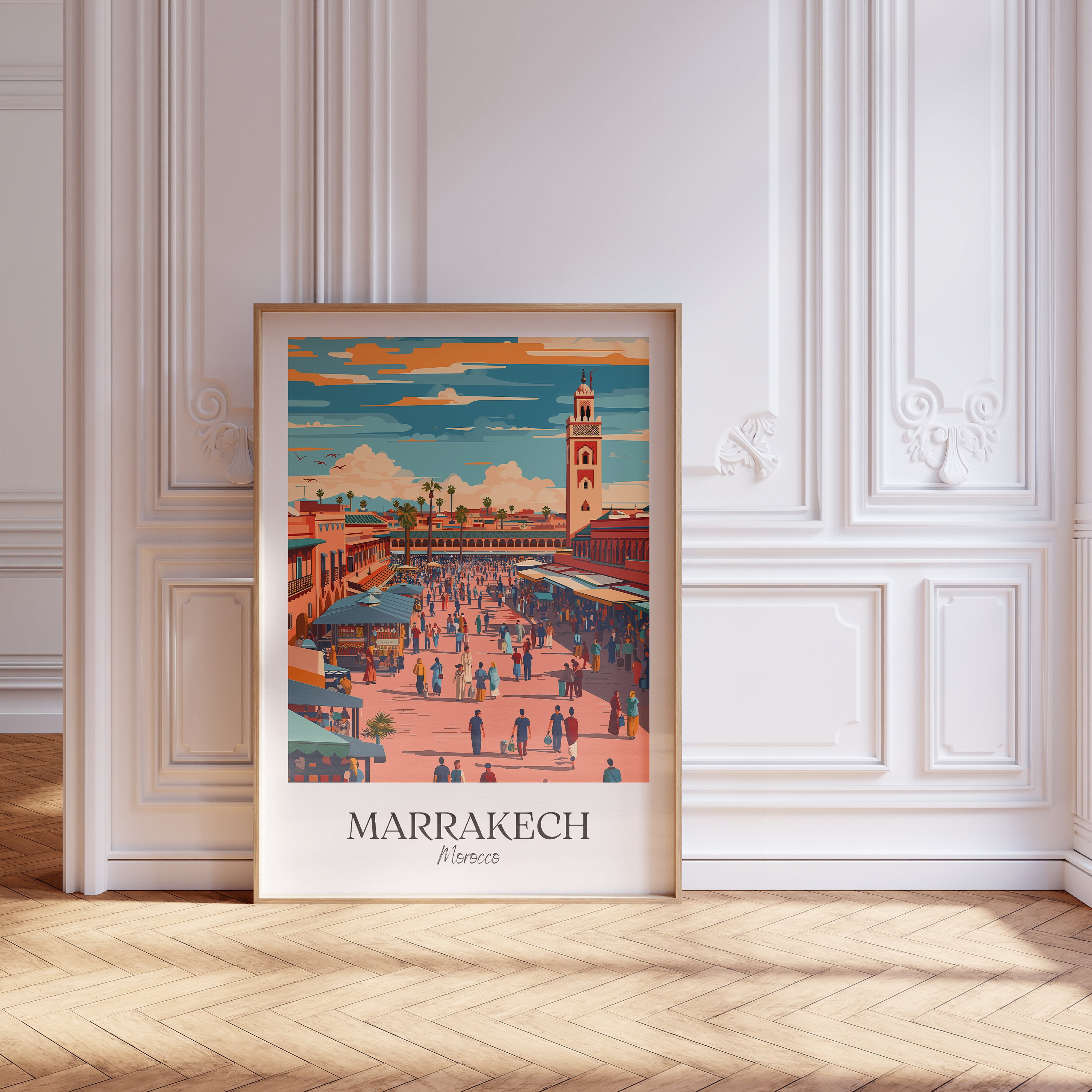 Marrakech City Print, Marrakech Travel Poster, Morocco Travel Gift ...