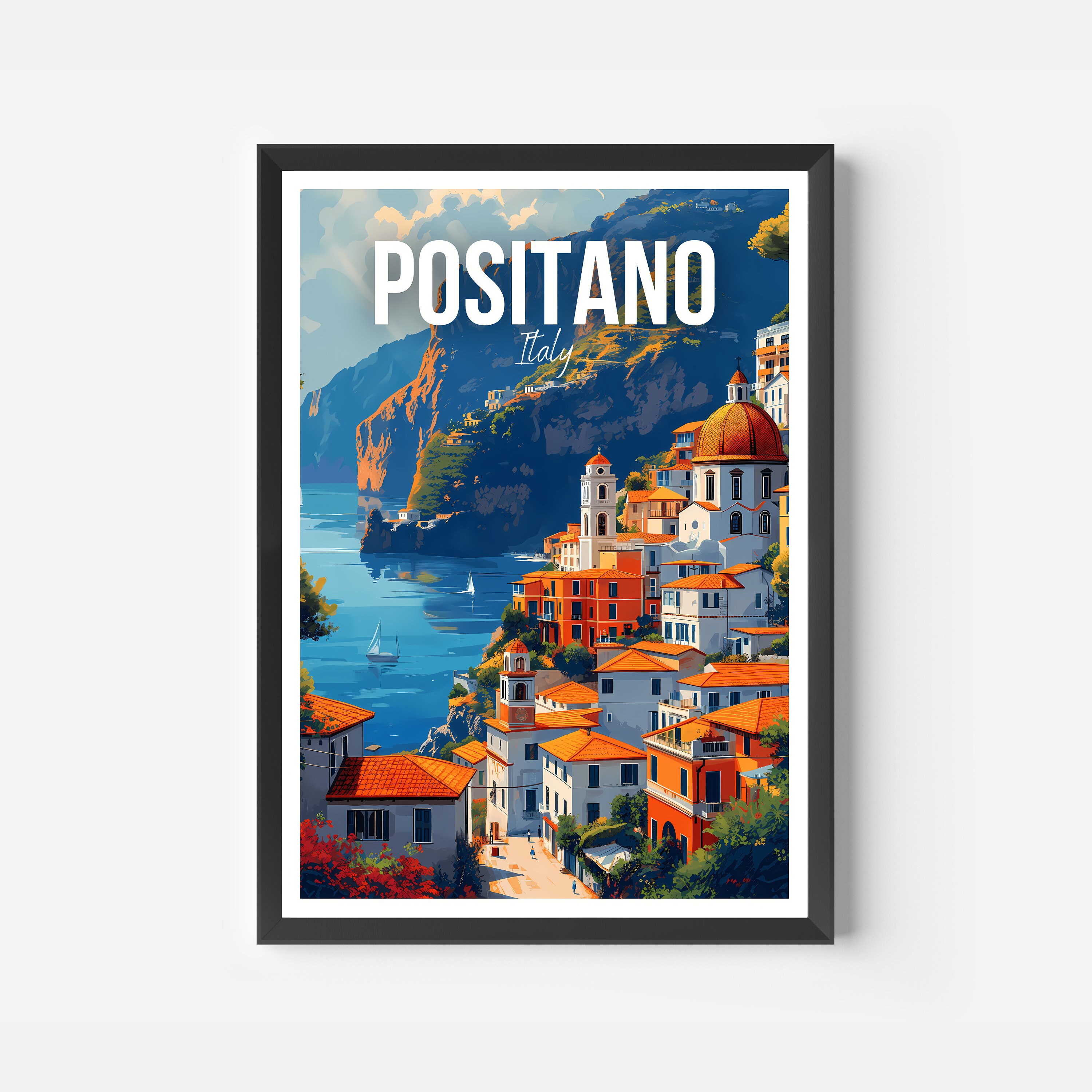 Positano, Amalfi Coast, Positano Poster, Amalfi Coast Poster, Positano ...