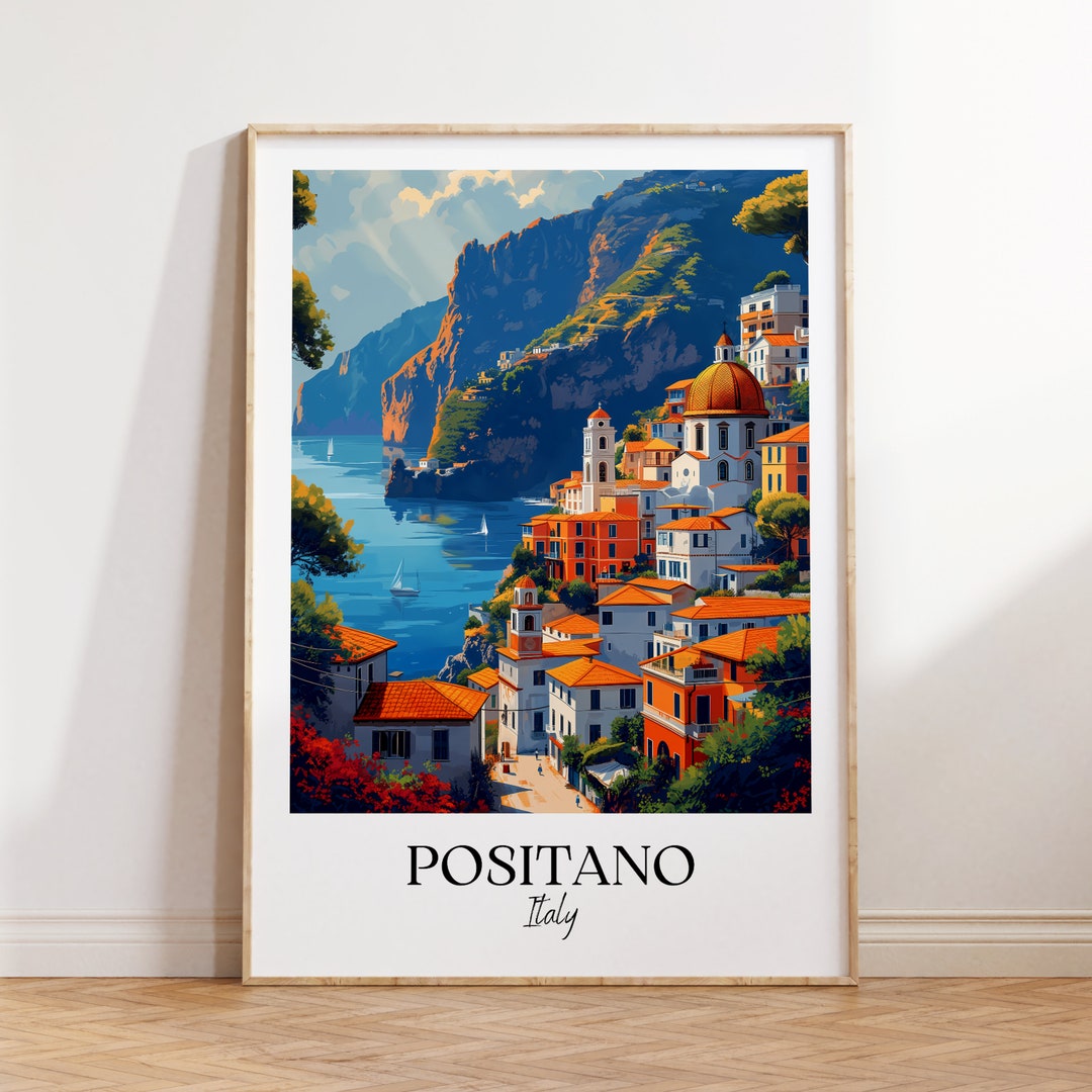 Positano City Print, Positano Travel Poster, Amalfi Coast Travel Gift ...