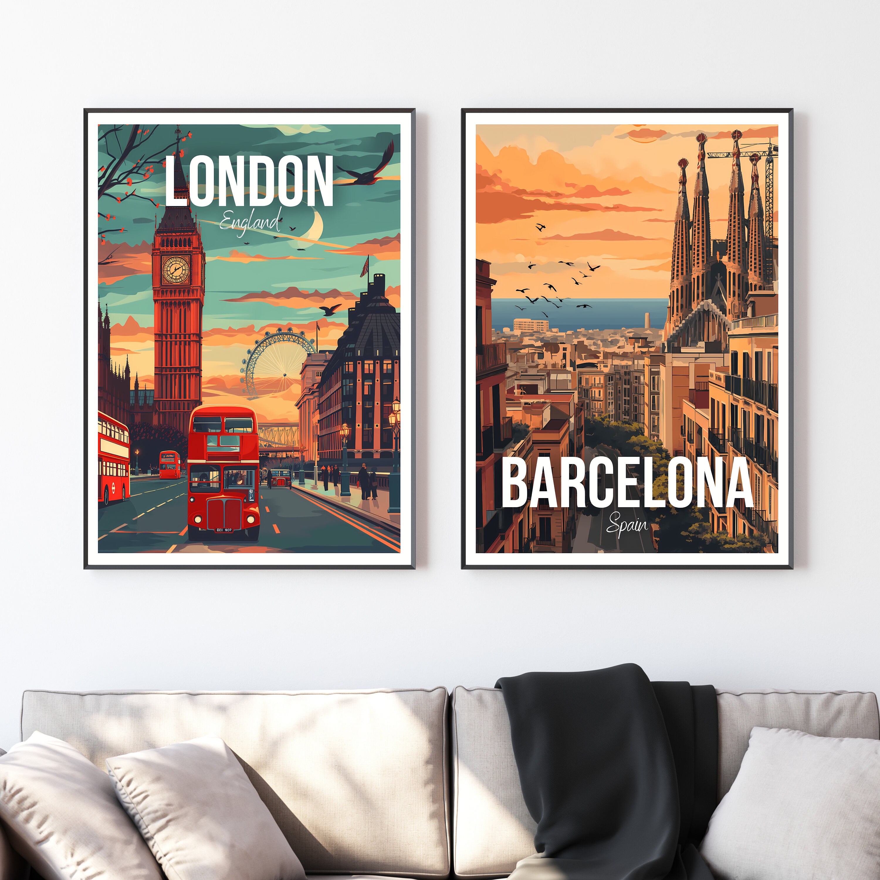 London City Print, London Travel Poster, England Travel Gift, London ...