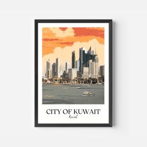 Kuwait City Print, Kuwait City Travel Poster, Kuwait Travel Gift ...