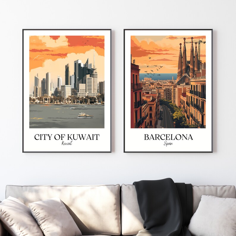 Kuwait City Print, Kuwait City Travel Poster, Kuwait Travel Gift ...